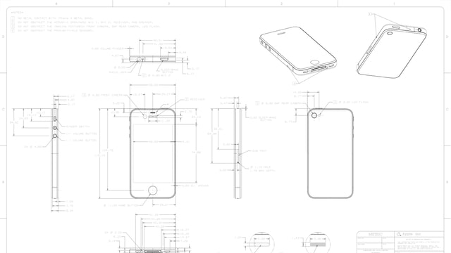 iPhone 4 CAD Drawings Overlayed Onto Images of the Phone - iClarified