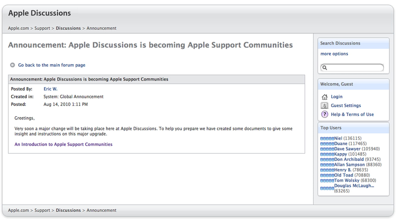 Apple Discussions to be Revamped as Apple Support Communities - iClarified