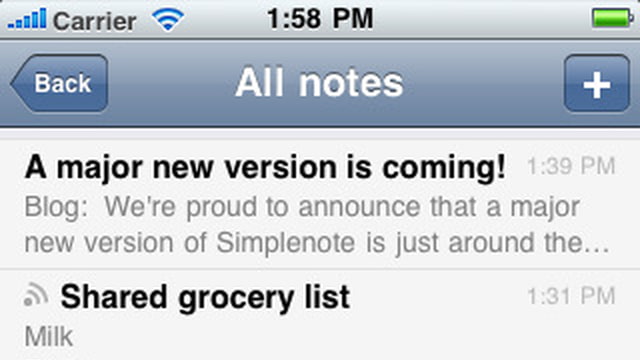 Simplenote for iPhone, iPad Gets Major Update - iClarified
