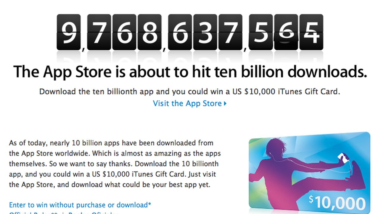 Apple Launches 'Countdown to 10 Billion Apps' Contest - iClarified