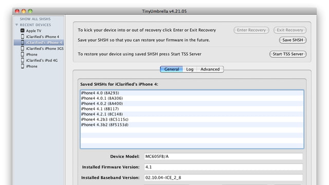 TinyUmbrella Updated With Support for iOS4.3b2 - iClarified