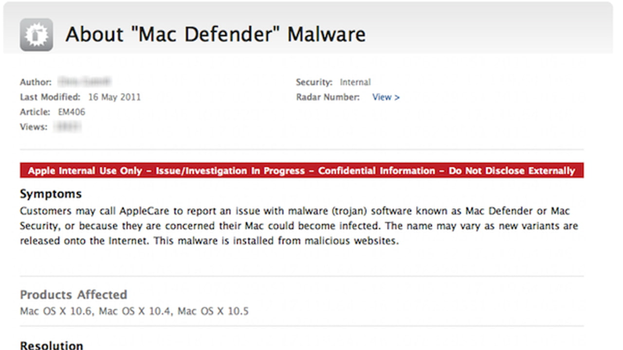 MACDefender Malware Now Accounts for 50% of AppleCare Support Calls ...