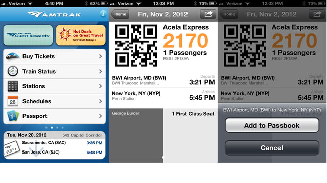 Amtrak Updates Its iOS App With Passbook Support - iClarified