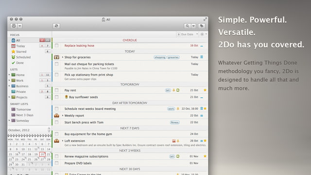 2Do Task Management App Released for Mac OS X - iClarified