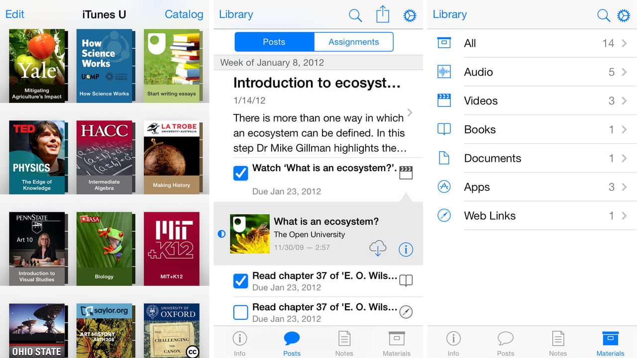 itunes u courses list