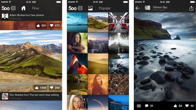 500px App Gets New Animated Login and Tour, Full iOS 7 Support, Ability ...
