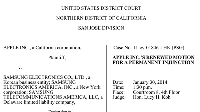 Apple Renews Motion for Permanent Injunction Against Samsung Devices - iClarified