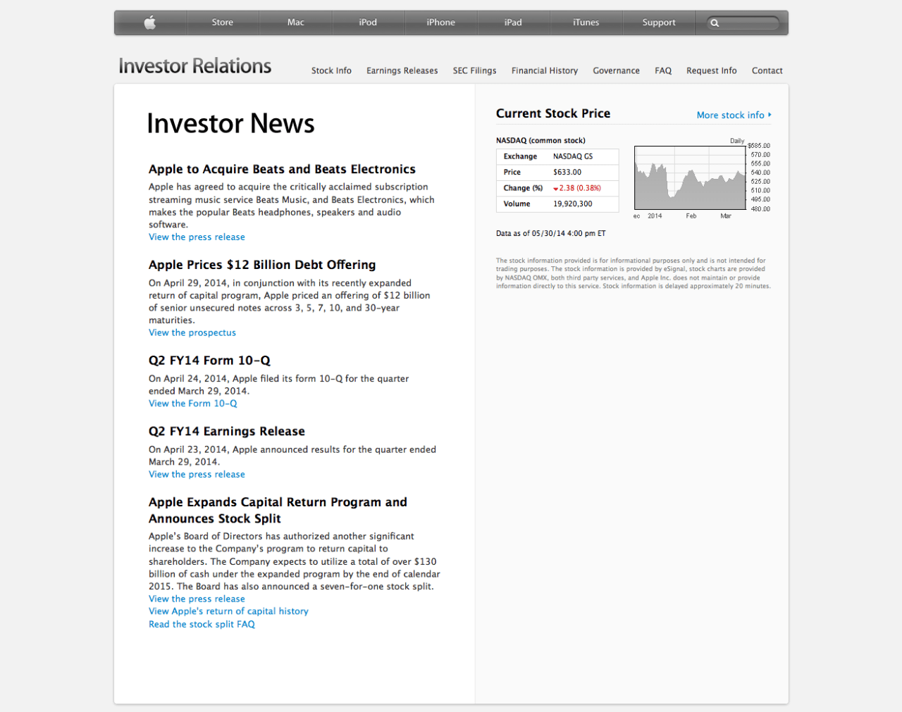 Apple Redesigns Its Investor Relations Site - iClarified