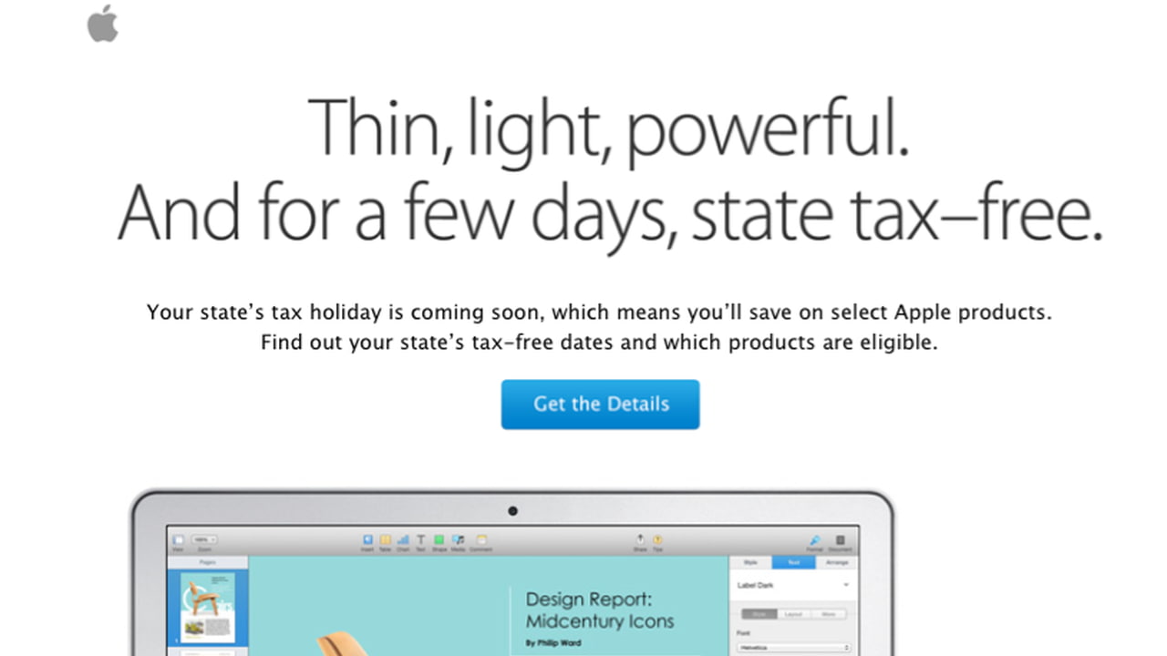 Apple Reminds Customers of Tax Free Period in Select US States - iClarified