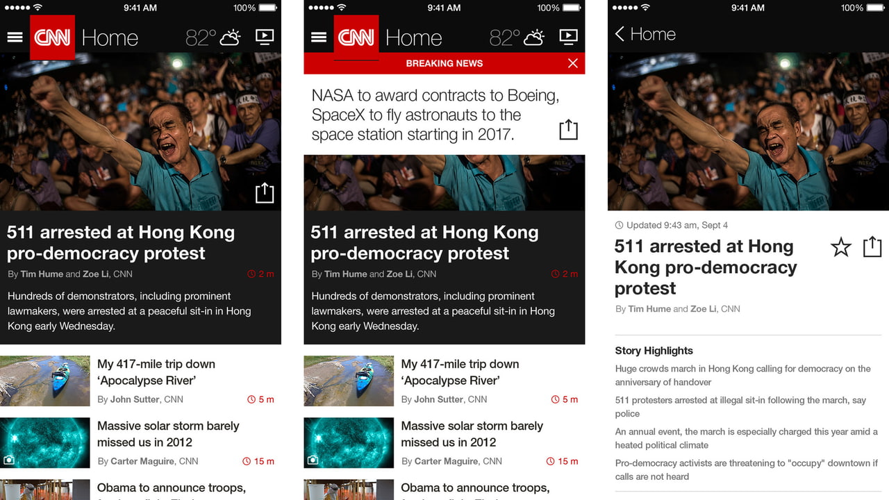 CNN App Gets Updated Design for iPhone 6, Improved Landscape Experience ...