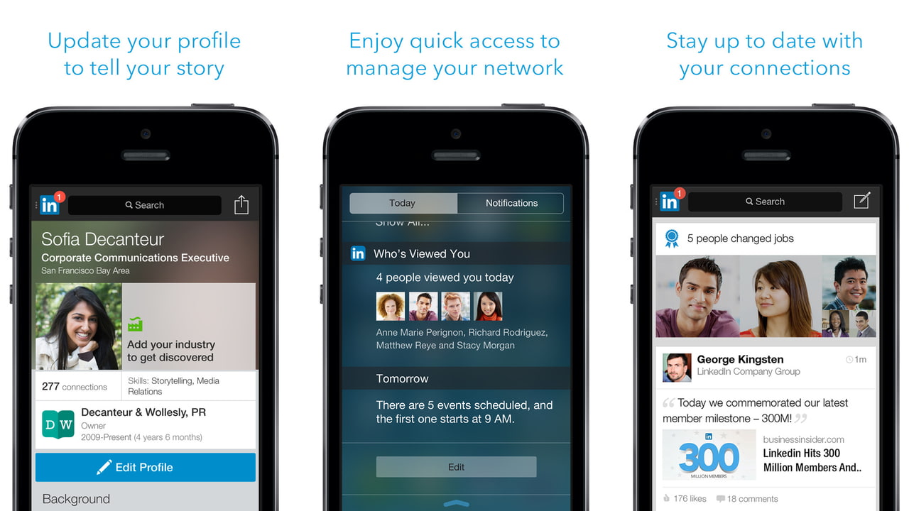 LinkedIn App Gets Updated With Today Widget, Quick Reply, Sharing ...