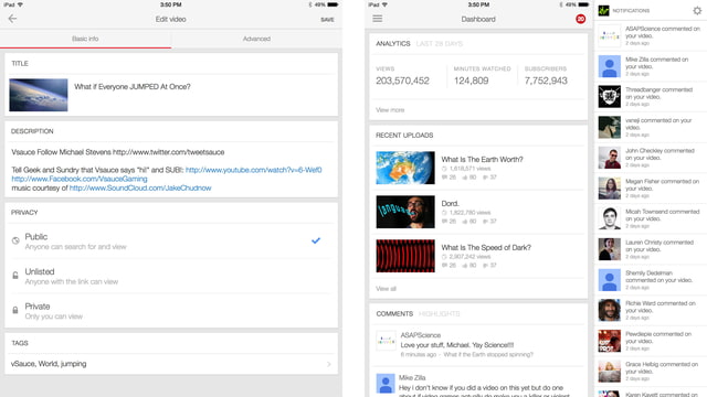 YouTube Creator Studio App Released for iPad - iClarified