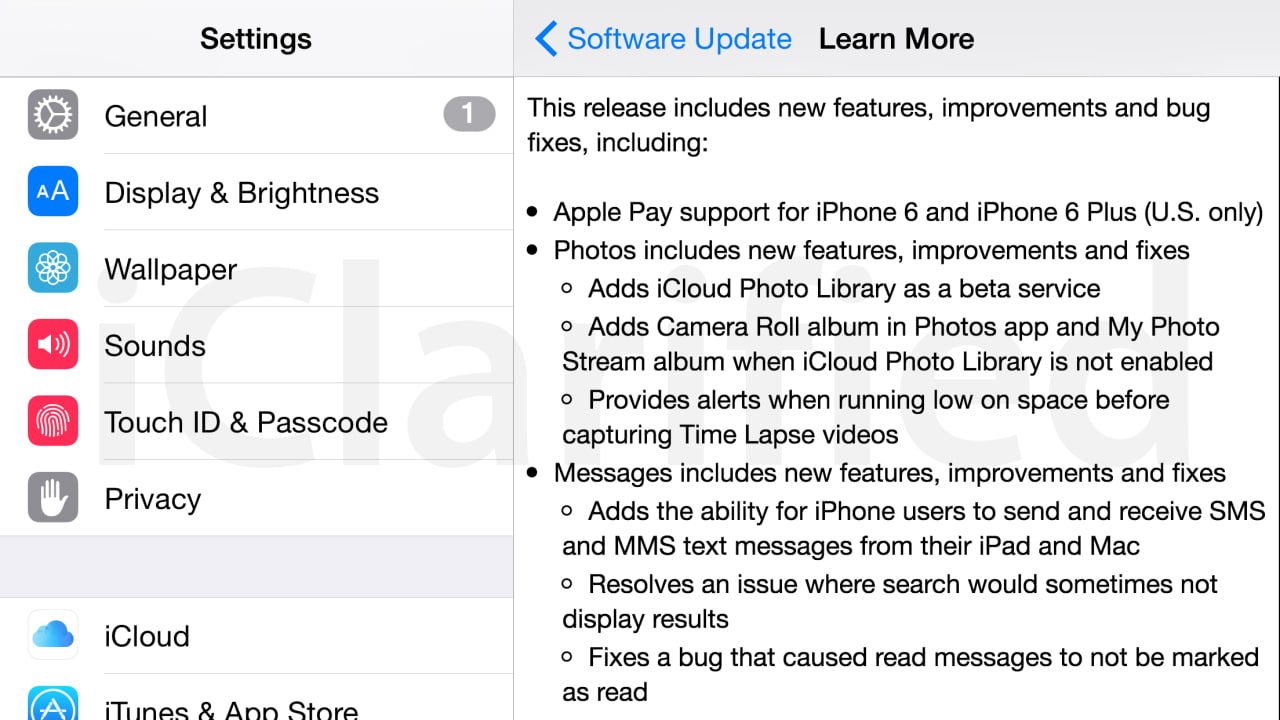 Here is the Full iOS 8.1 Changelog - iClarified