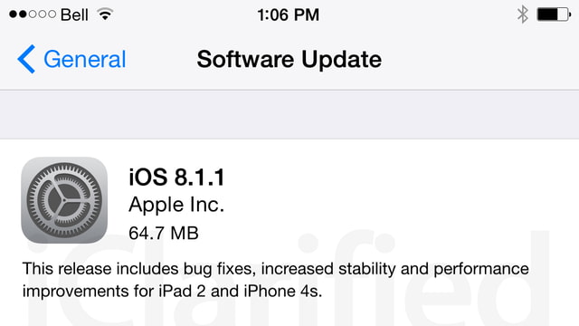 Apple Releases iOS 8.1.1 Bringing Improvements for iPad 2 and iPhone 4S ...