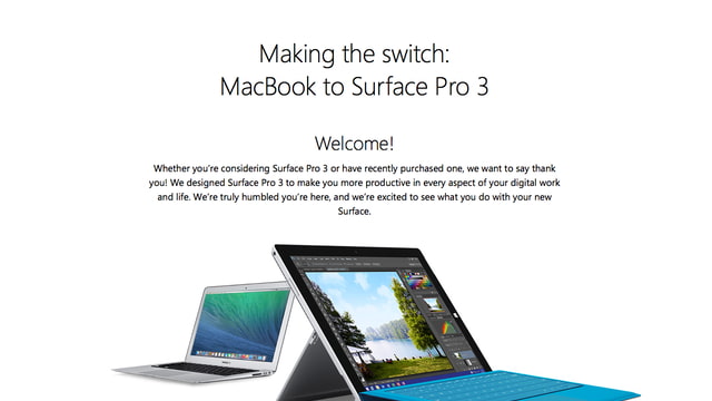 Microsoft Launches 'Mac to Surface Pro 3' Site for Switchers - iClarified