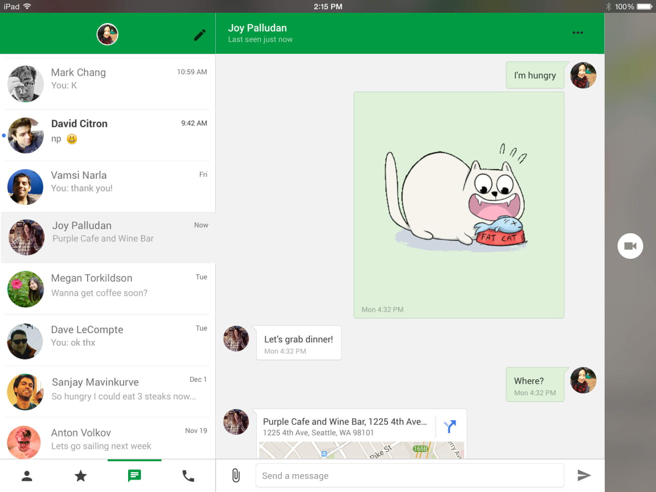 Google Hangouts App Gets New Sticker Packs, Location Sharing, Status Messages, and More - iClarified