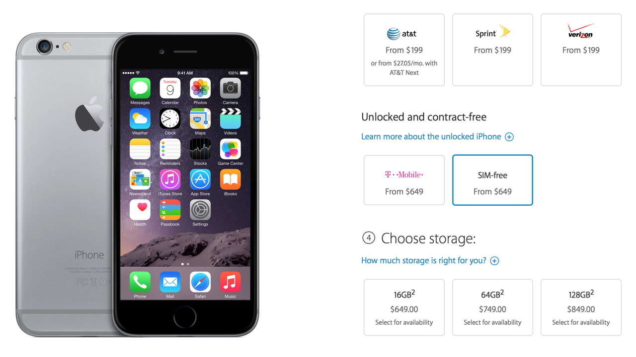 Apple Begins Selling Sim-Free Unlocked iPhone 6 and 6 Plus in the U.S ...