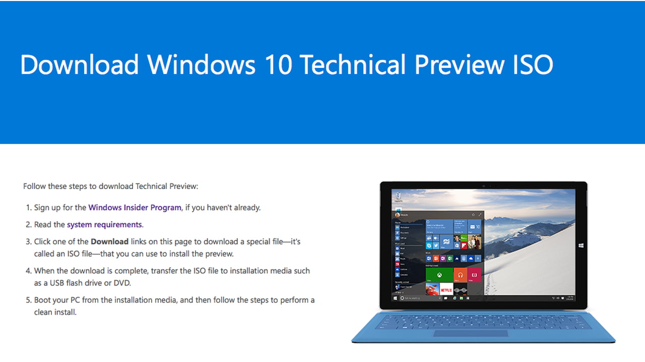 Install Windows Technical Preview