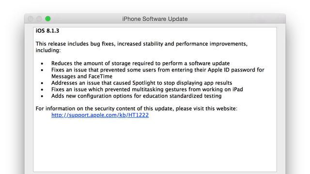 Apple Releases iOS 8.1.3 with Bug Fixes and Stability Improvements ...