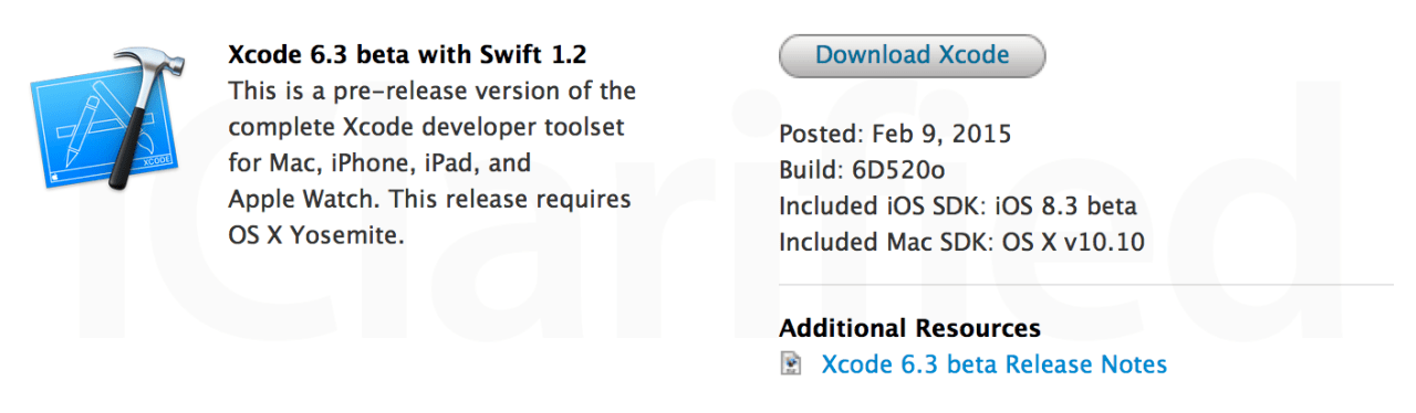 Apple Releases Xcode 6.3 Beta With Swift 1.2 to Developers - iClarified
