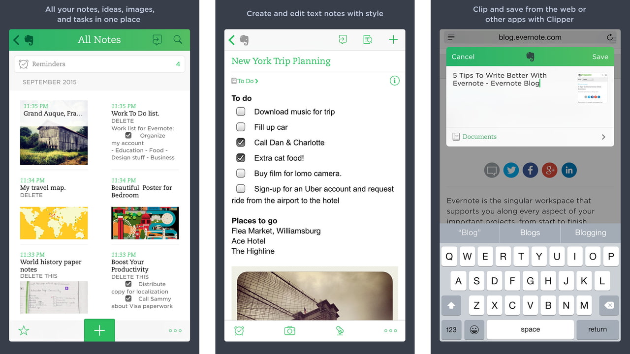 Evernote App Gets Support for iOS 9, 3D Touch for iPhone 6s and iPhone ...