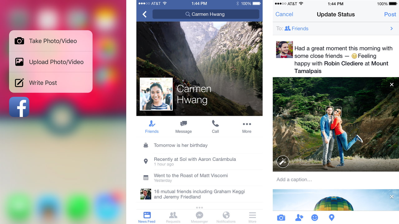 Facebook App Gets 3D Touch Support - iClarified