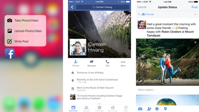 Facebook App Gets 3D Touch Support - iClarified