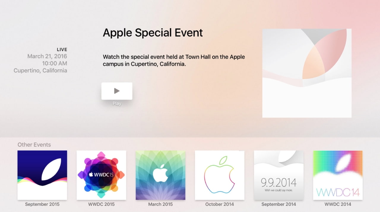 New 'Apple Events' App Released for Apple TV Ahead of March 21st Press ...