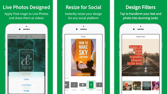 Adobe Post App Gets Design Suggestion Wheel, Live Photos Support, More ...