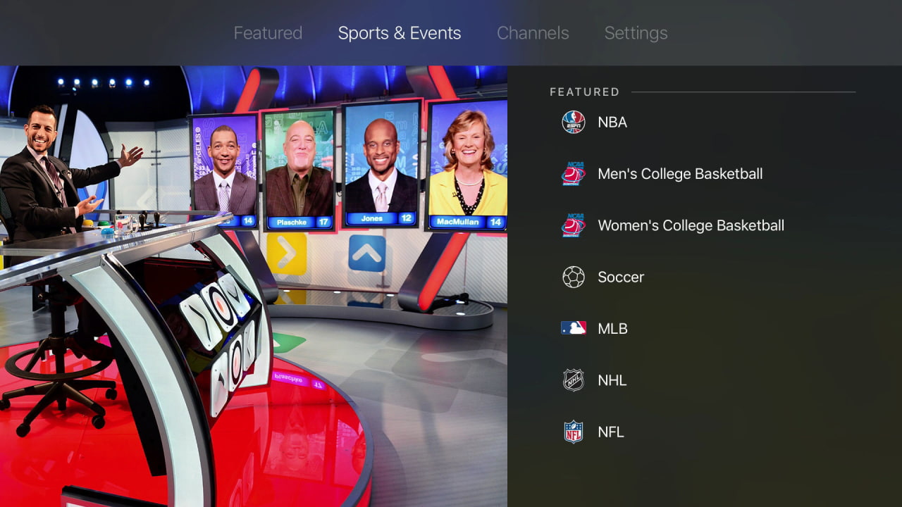 ESPN Launches New Apple TV App With Live Streaming Auto-Play, ESPN ...