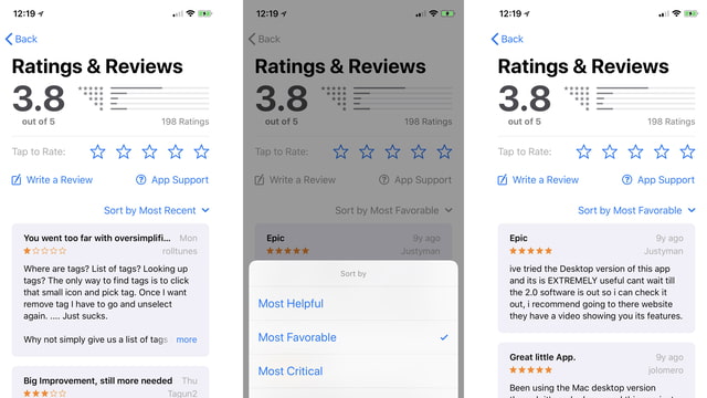 iOS 11.3 Beta Lets You Sort App Reviews - iClarified