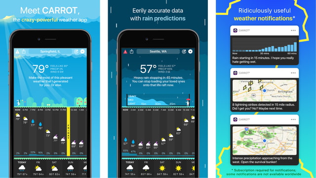 CARROT Weather App Gets Big Update With Notifications for Rain, Snow ...