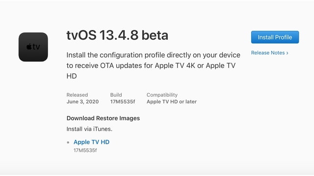 Apple Seeds tvOS 13.4.8 Beta to Developers [Download] - iClarified