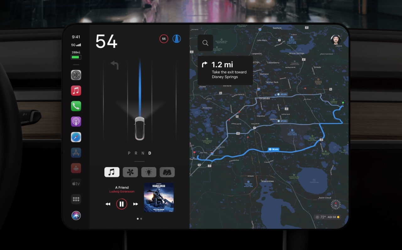 Apple Car UI Concept Inspired by Tesla Model 3 [Video] - iClarified