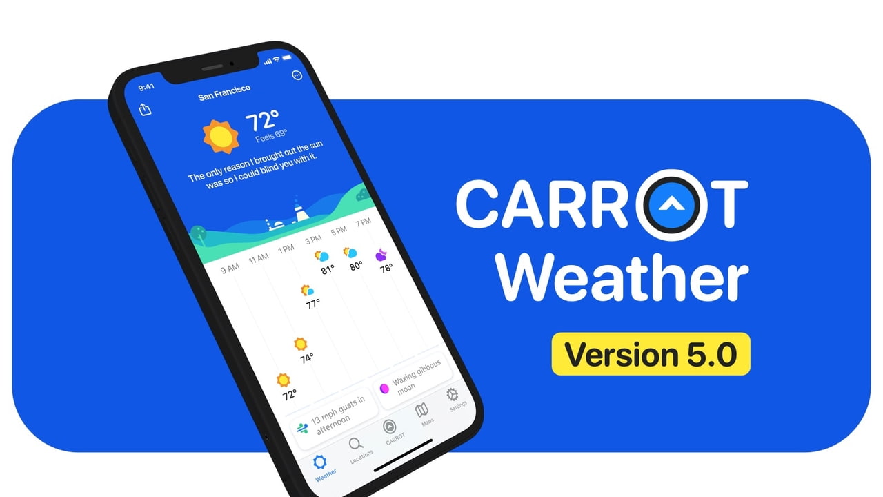 CARROT Weather 5.0 Released With Major Redesign, Many New Features ...