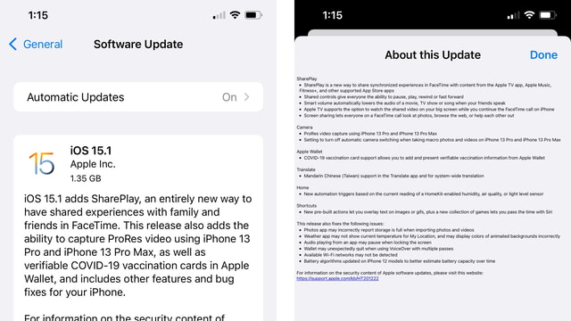 Here are the Full Release Notes for iOS 15.1 - iClarified