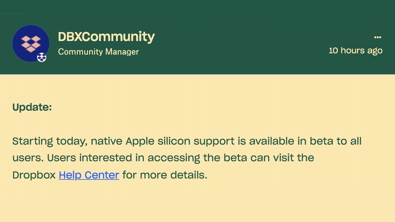 Dropbox Releases Beta With Native Support for Apple Silicon (M1) - Uploading.sk