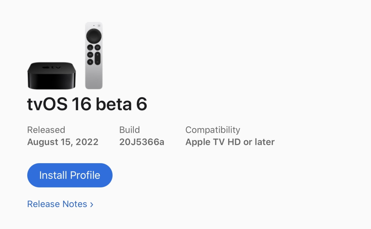Apple Seeds tvOS 16 Beta 6 to Developers [Download] - iClarified