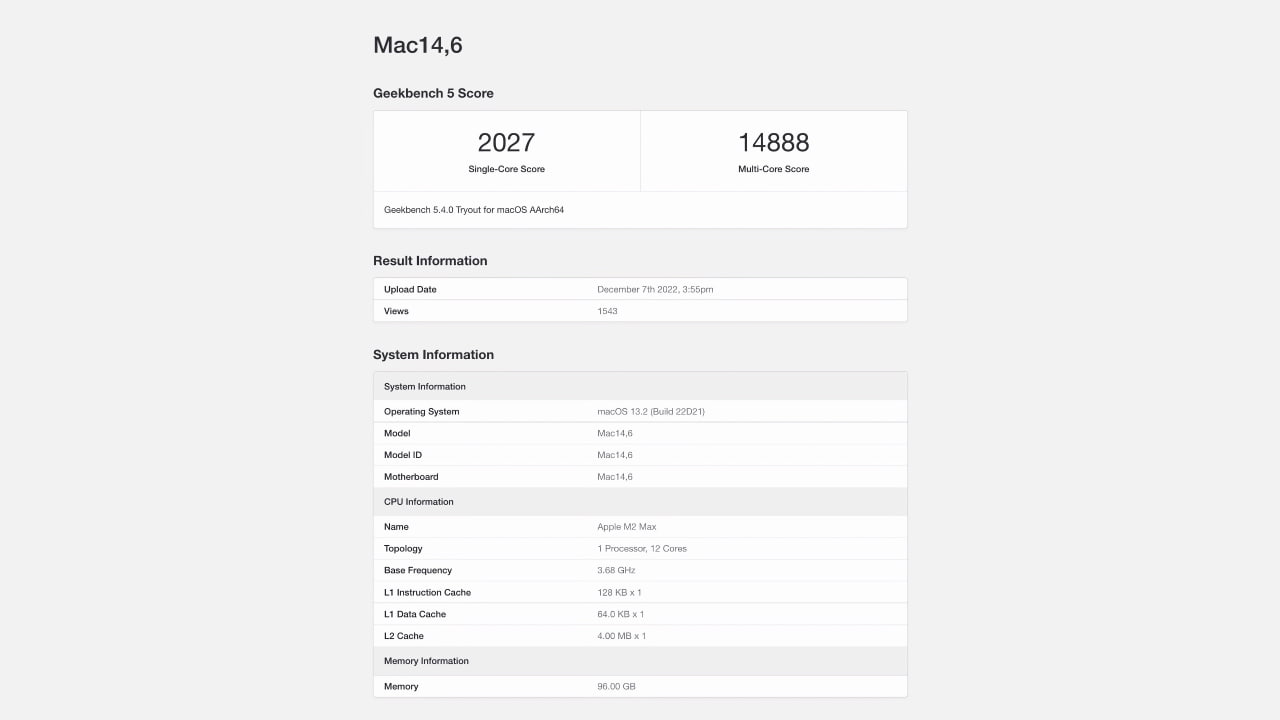 New 'M2 Max' Benchmark Leaks - iClarified