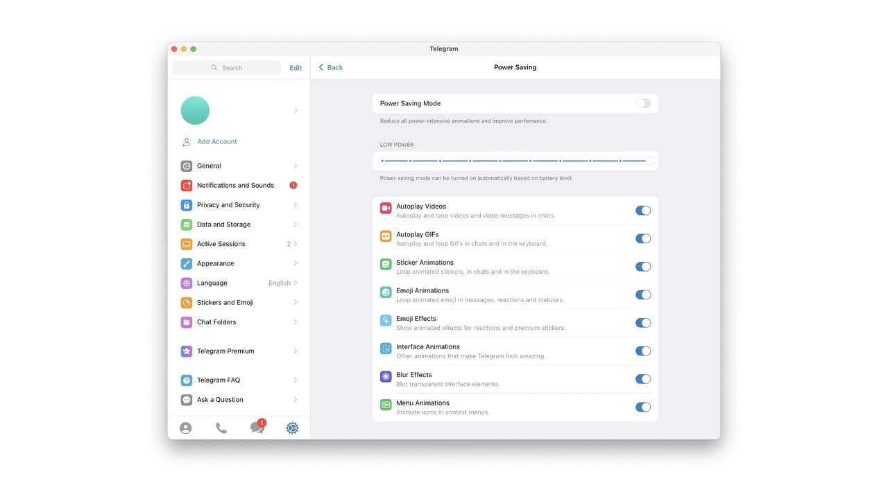 Telegram for Mac Gets Power Saving Mode - iClarified