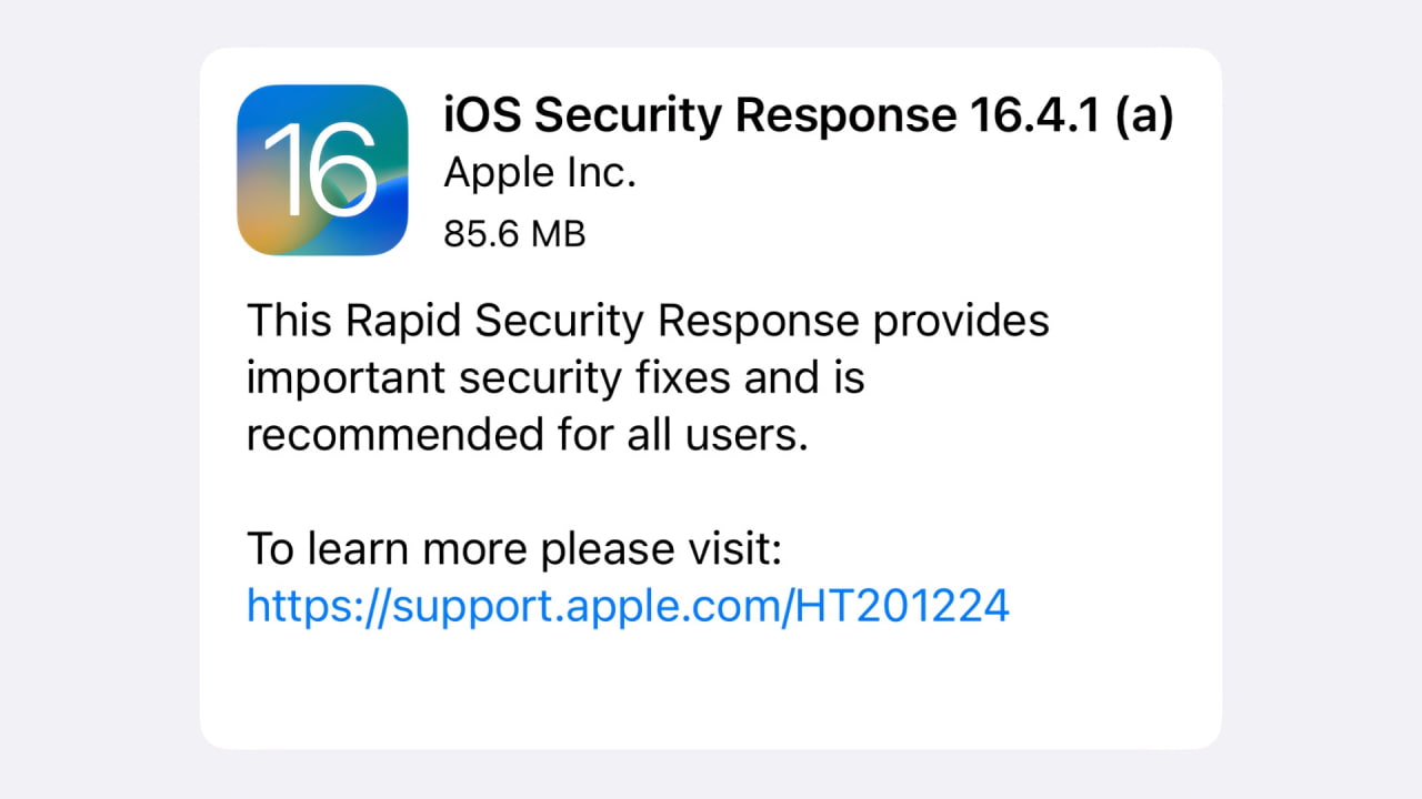 Apple Releases iOS Security Response 16.4.1(a) [Download] - iClarified
