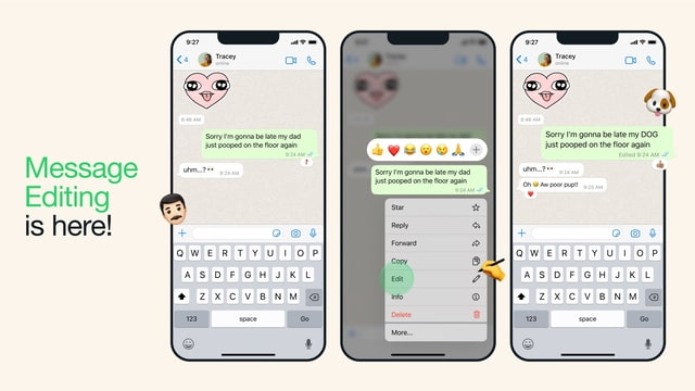 WhatsApp Messenger Gets Ability to Edit Sent Messages - iClarified