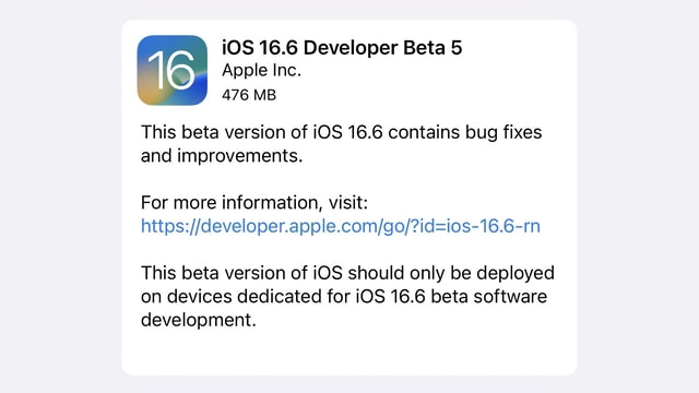 Apple Releases iOS 16.6 Beta 5 and iPadOS 16.6 Beta 5 [Download ...