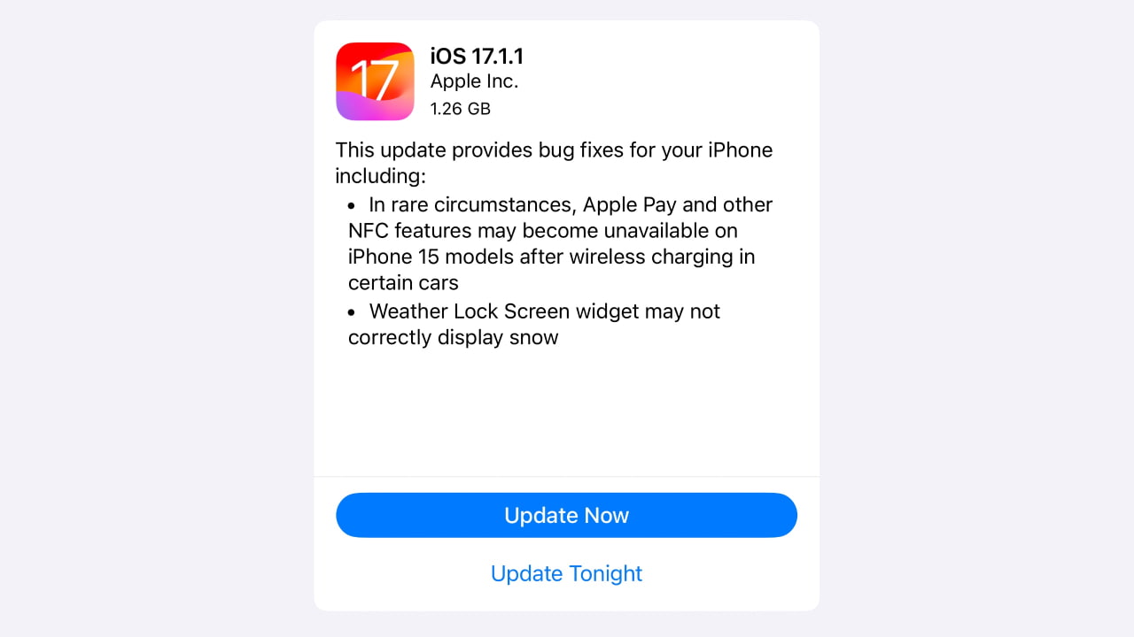 Apple Releases iOS 17.1.1 and iPadOS 17.1.1 [Download] - iClarified