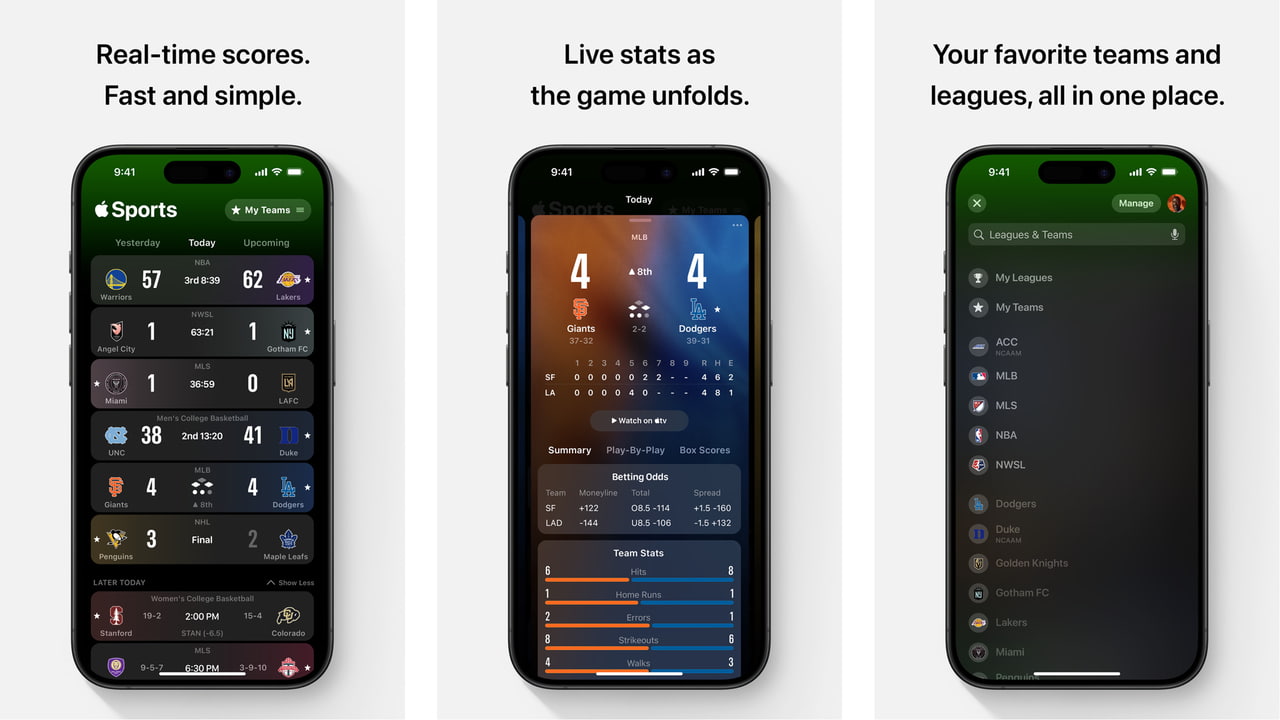 Apple Sports App Gets MLB and March Madness Update - iClarified