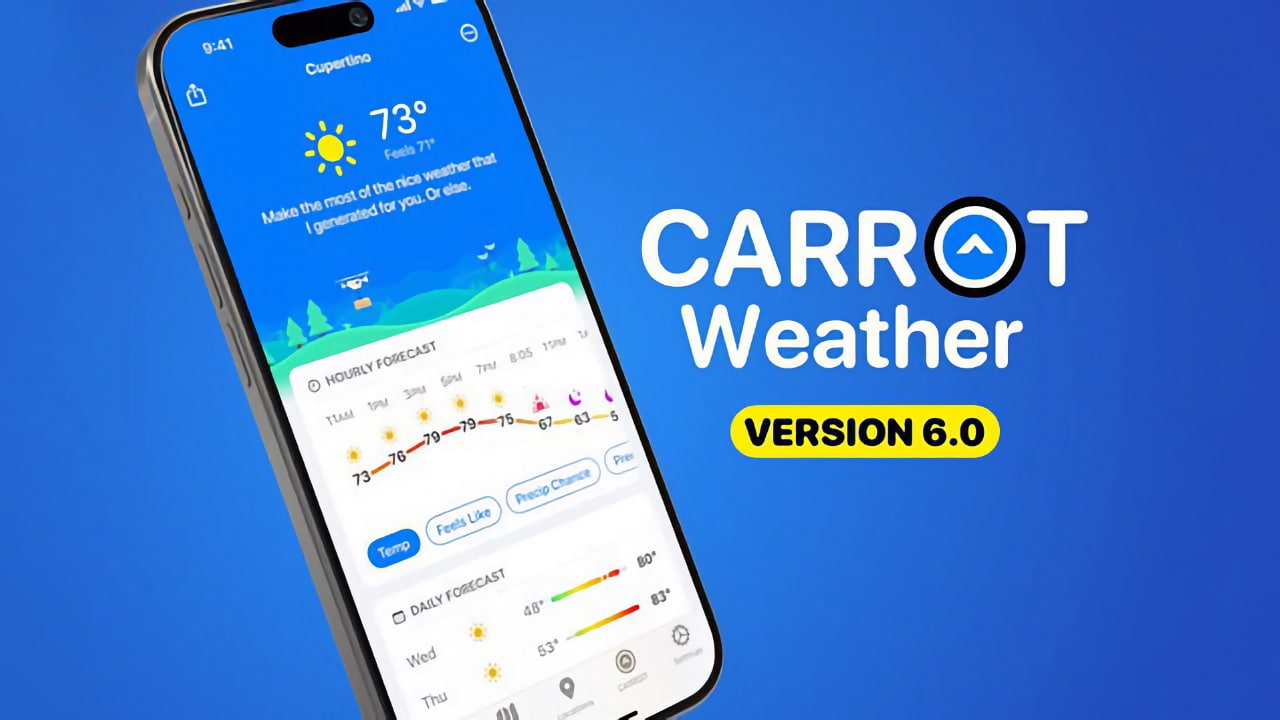 CARROT Weather App Gets Fresh New Design, Line Charts, Weather News ...