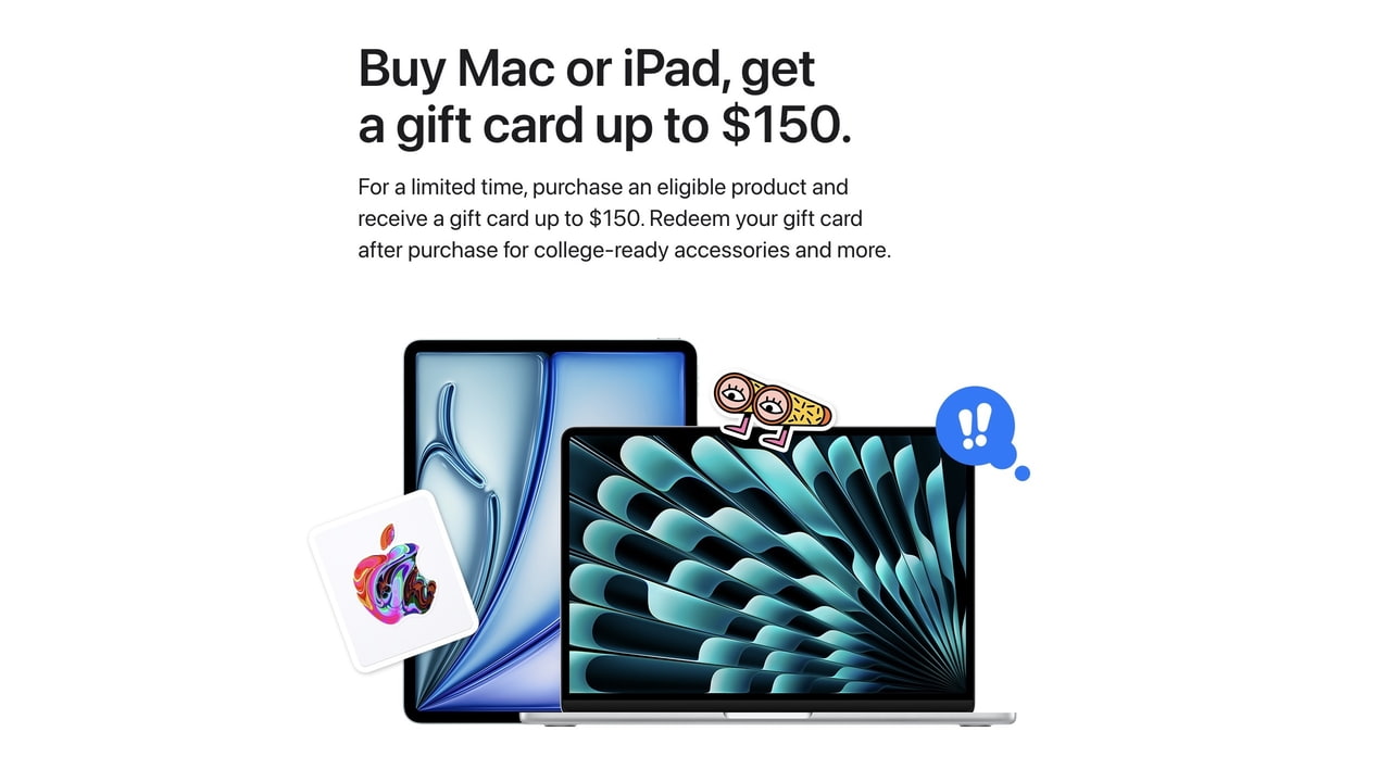 Apple Launches Back to School Sale for 2024 With Gift Cards Up to $150 ...