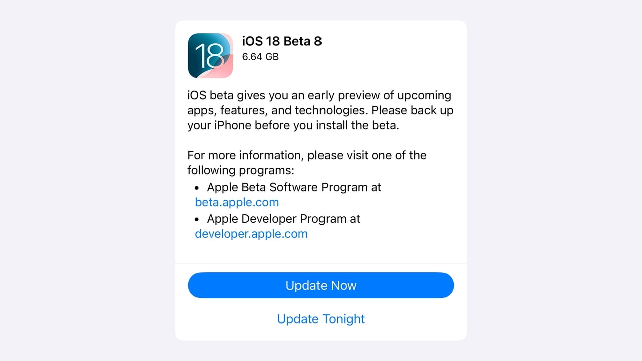 Apple Releases iOS 18 Beta 8 and iPadOS 18 Beta 8 [Download] - iClarified