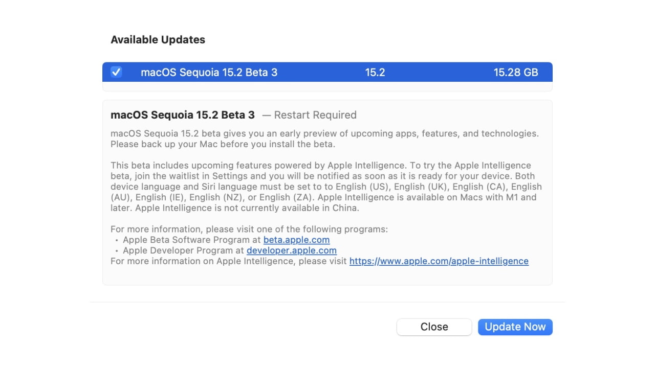 Apple Releases macOS Sequoia 15.2 Beta 3 With Expanded Apple ...