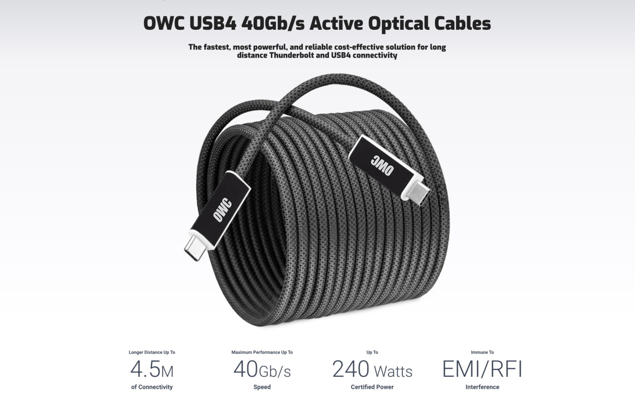 OWC Announces ThunderBlade X12, Active Optical USB4 Cable, Thunderbolt 5 Hub [CES 2025] - iClarified